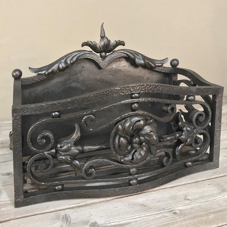 19th Century Wrought Iron Andiron and Firebox Set For Sale at 1stDibs ...
