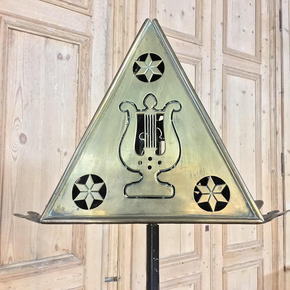 19th Century Wrought Iron and Brass Music Stand For Sale at 1stDibs