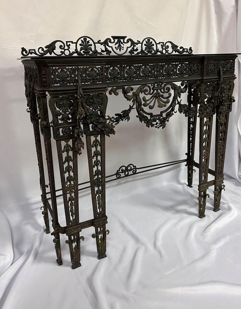 19th Century Wrought Iron Console Table For Sale at 1stDibs
