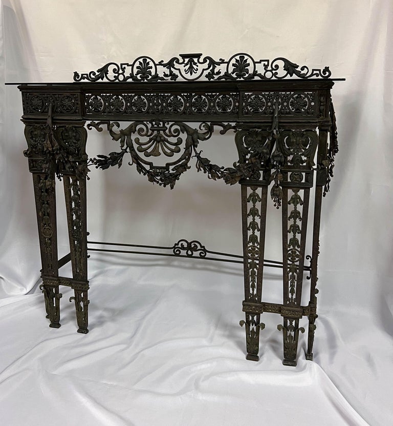 19th Century Wrought Iron Console Table For Sale at 1stDibs