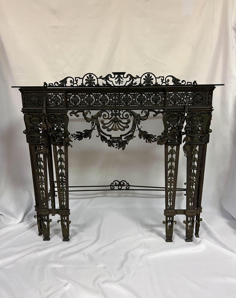 19th Century Wrought Iron Console Table For Sale at 1stDibs