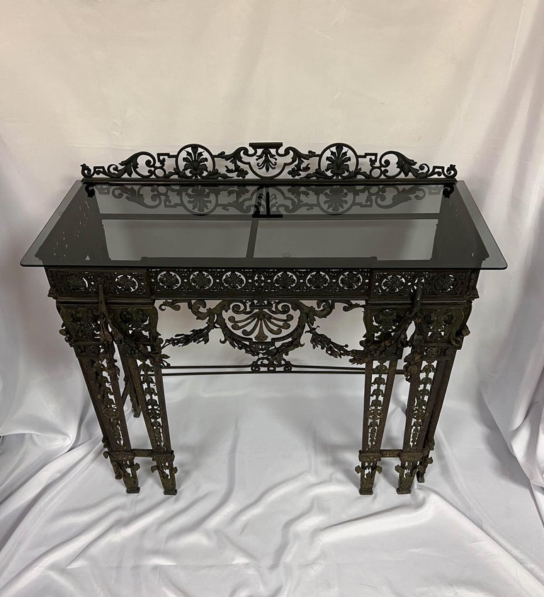 19th Century Wrought Iron Console Table For Sale at 1stDibs