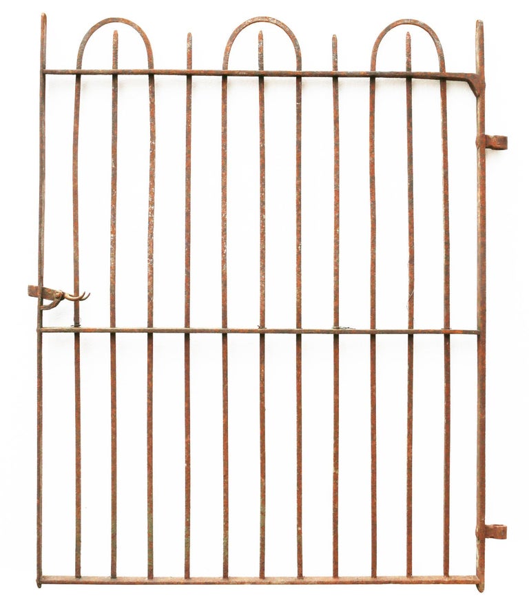 19th Century Wrought Iron Hooped Top Railings with Side Gate at 1stDibs