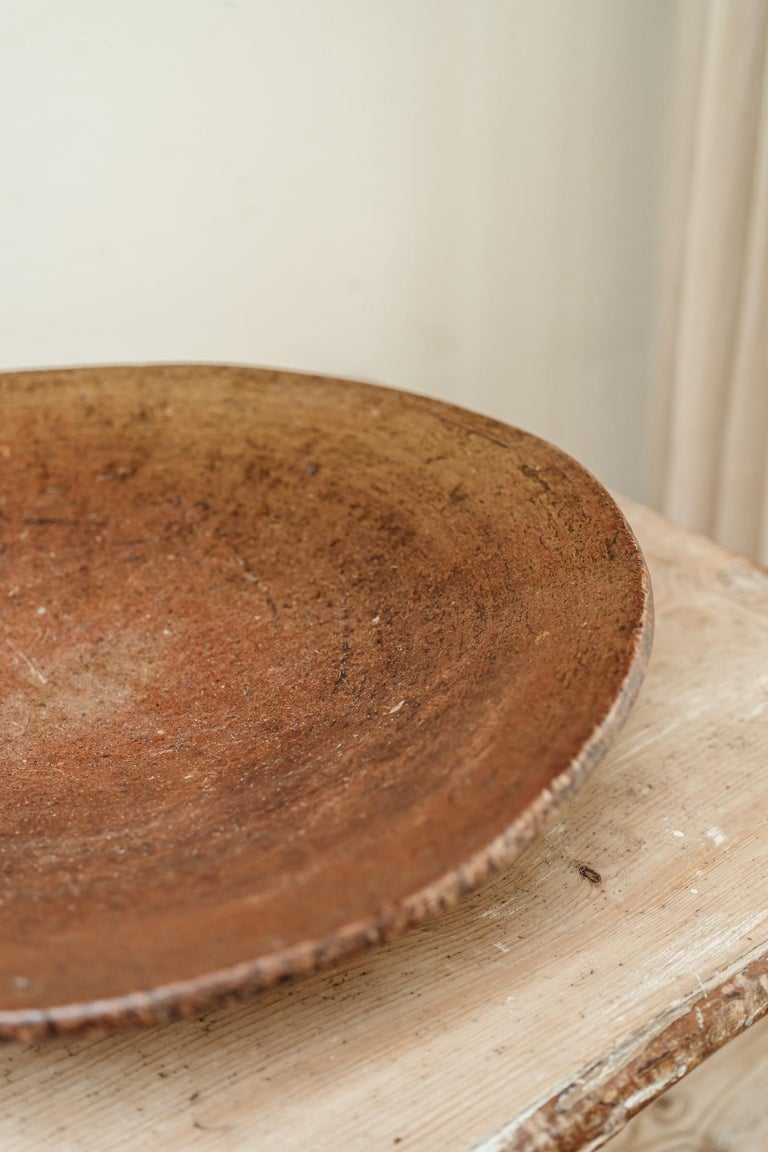 19th Century XL Terra Cotta Bread Bowl For Sale at 1stDibs
