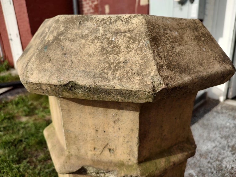 19th Century Yellow Clay Chimney Pot Garden Sculpture For Sale at 1stDibs