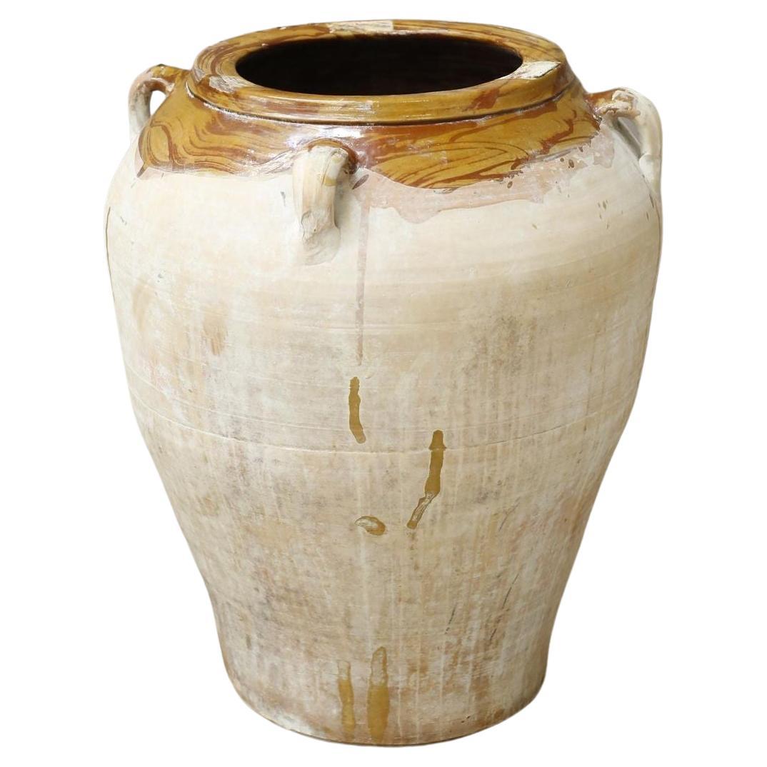 19th Century Yellow Glazed Spanish Olive Pot - Large For Sale at 1stDibs