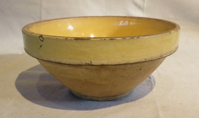 19th Century Yellow Ware Mixing Bowl at 1stDibs