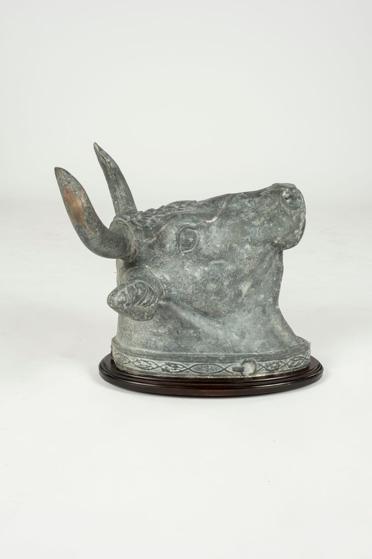 19th Century Zinc Bull's Head Butcher's Sign For Sale at 1stDibs