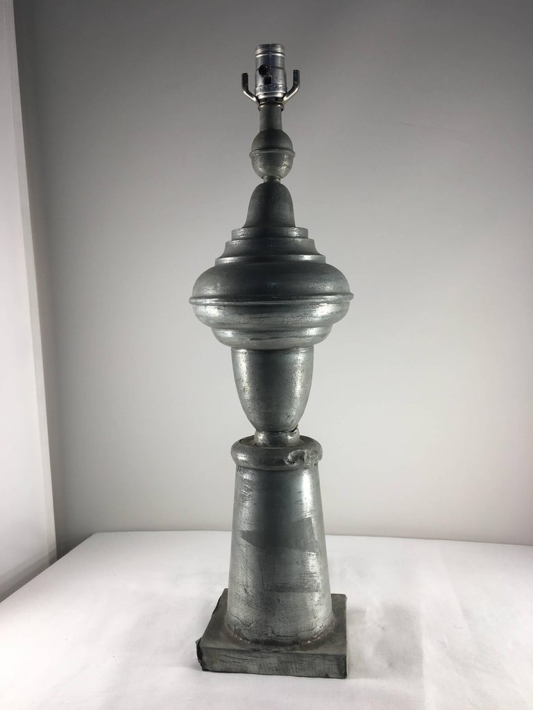 19th Century Zinc Finial Mounted as a Lamp For Sale at 1stDibs