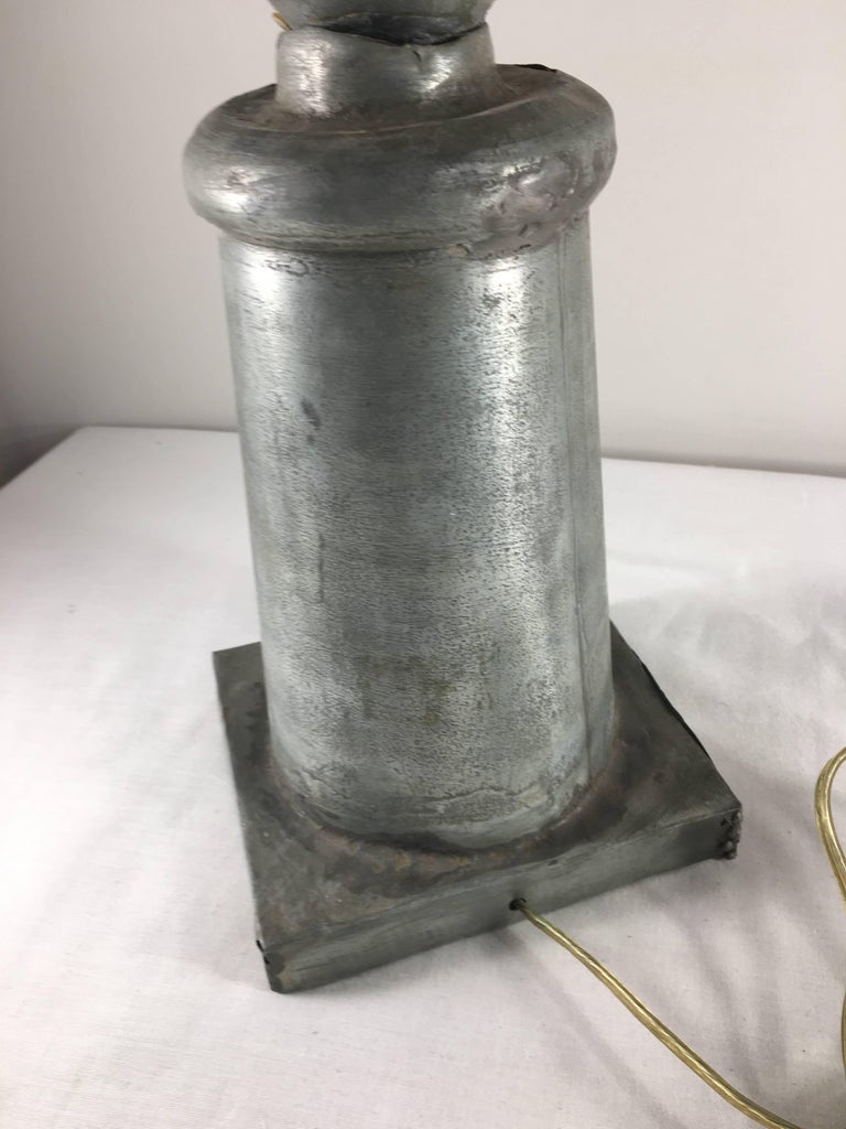 19th Century Zinc Finial Mounted as a Lamp For Sale at 1stDibs