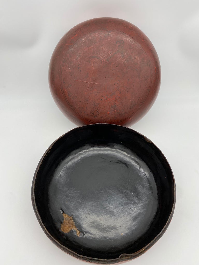 19th Century Chinese Red Lacquer Box For Sale at 1stDibs