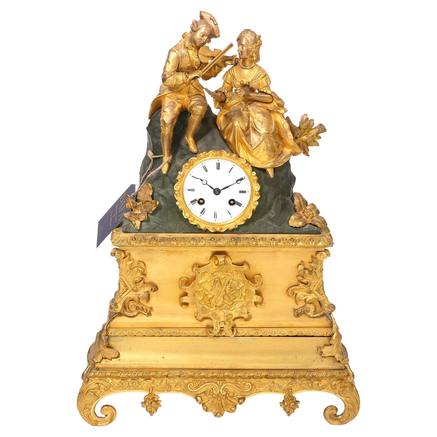 Charles X French Mantle Clock with Homer's Bust, 19th Century For Sale ...