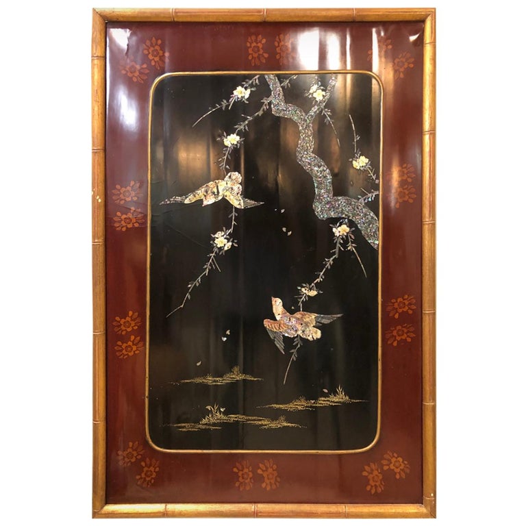 19th-Early 20th Century Chinese Lacquer Panel Wall Hanging at 1stDibs
