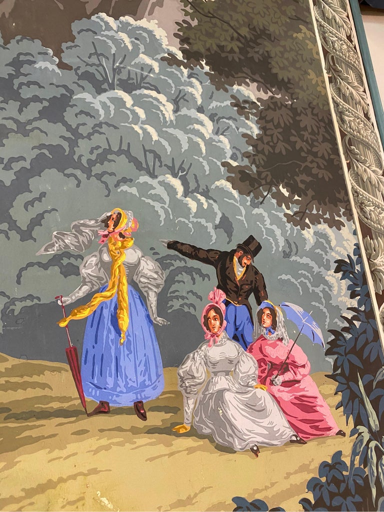 19th-Early 20th Century Zuber "Niagra Falls" Three Panel Screen For Sale at 1stDibs