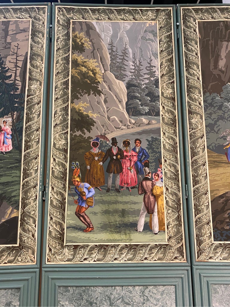 19th-Early 20th Century Zuber "Niagra Falls" Three Panel Screen at 1stDibs