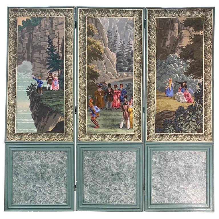 19th-Early 20th Century Zuber "Niagra Falls" Three Panel Screen at 1stDibs