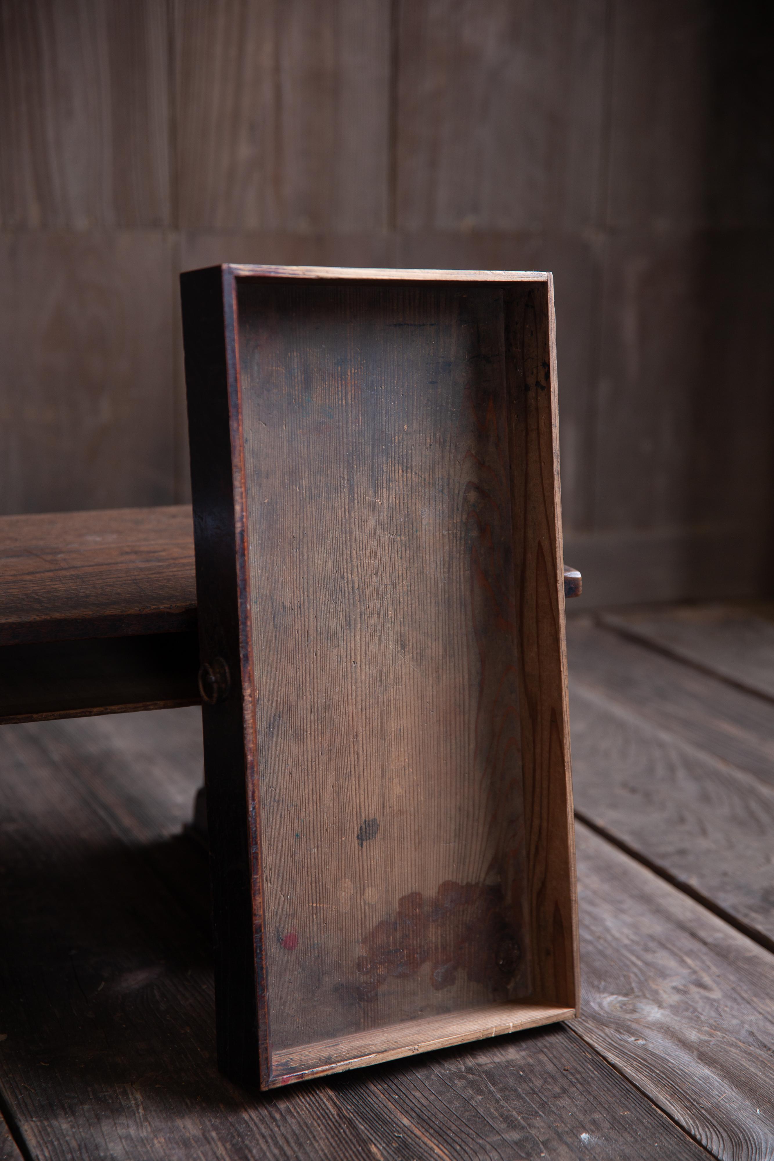 18th Edo Japanese antique wabi sabi low writing desk from Nikko To-sho ...
