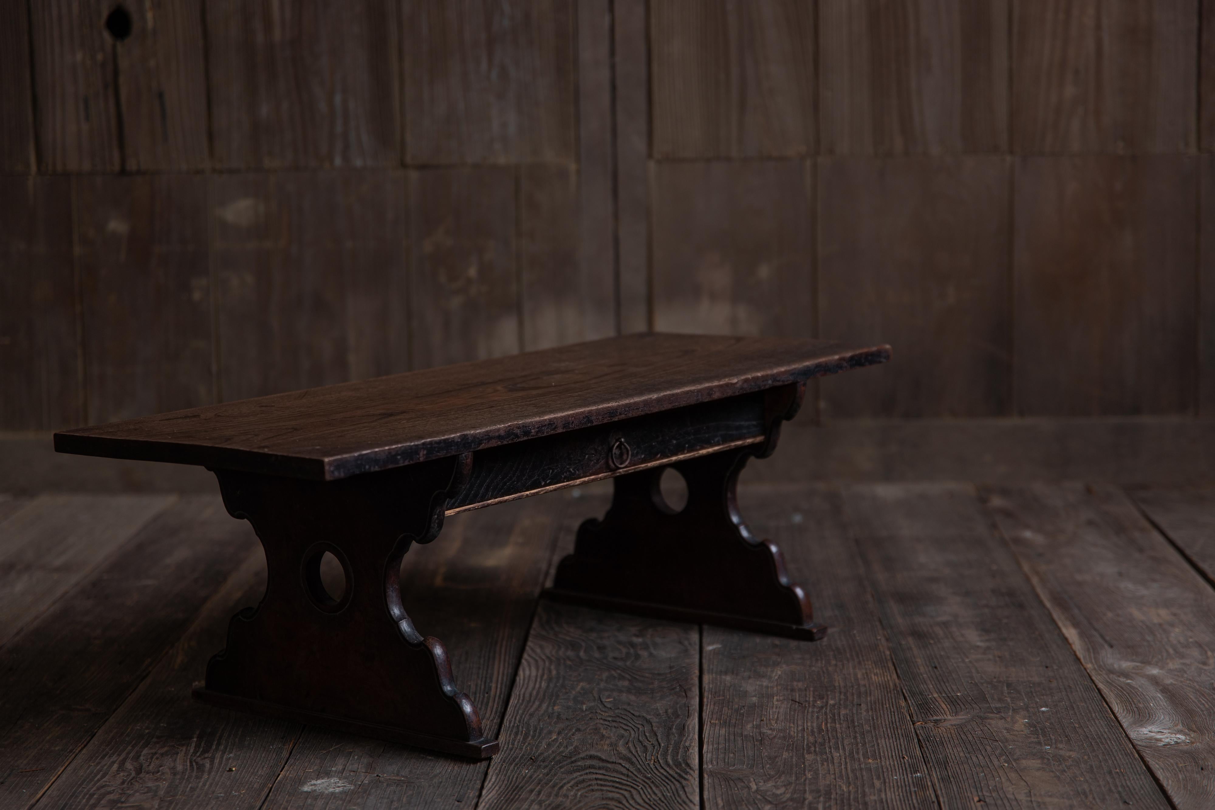 18th Edo Japanese antique wabi sabi low writing desk from Nikko To-sho ...