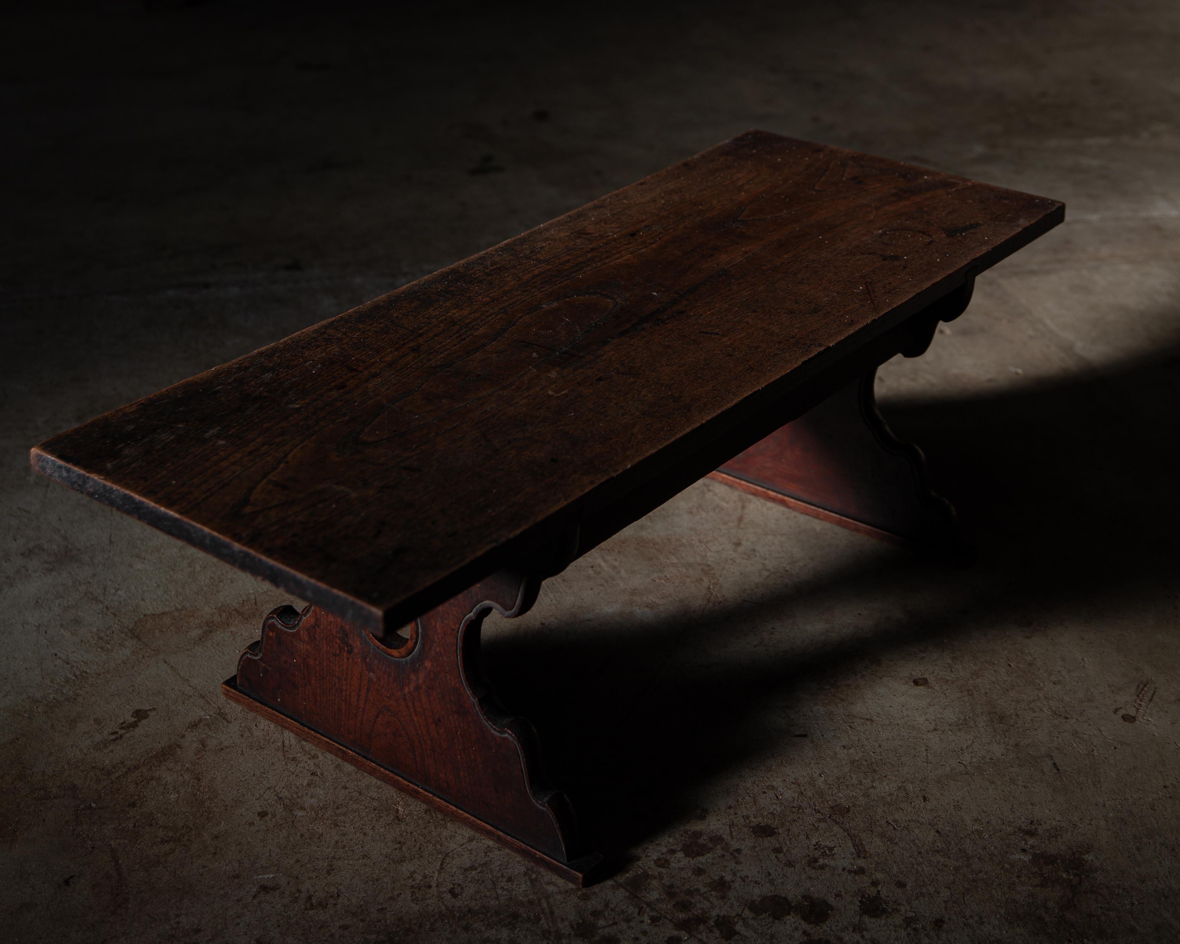 18th Edo Japanese antique wabi sabi low writing desk from Nikko To-sho ...