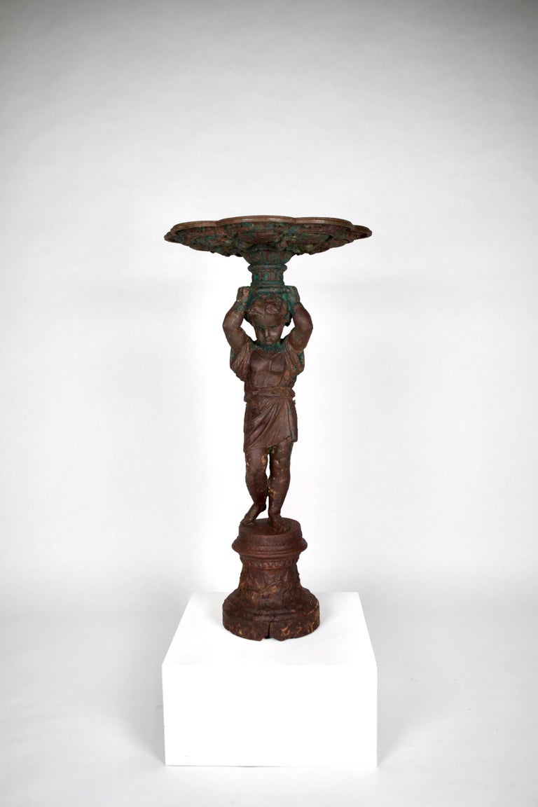 19th French Century Cast Iron Statue Fountain For Sale at 1stDibs