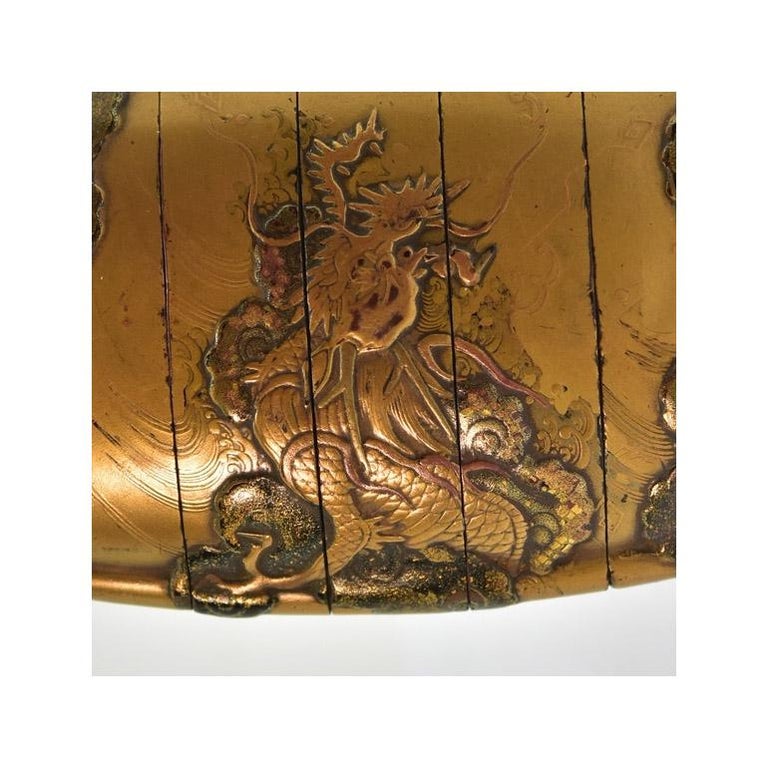 Japanese Inro with 4 Boxes in Gold Lacquer with Mat Kinji Background ...