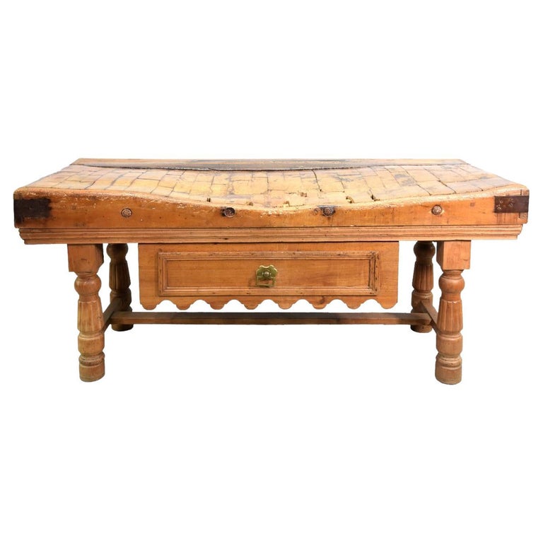 19th Large Butcher Block For Sale at 1stDibs