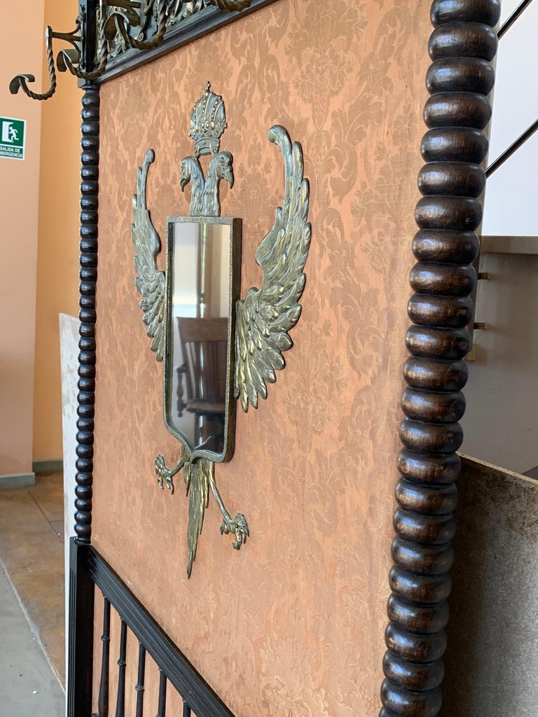 19th Large Carved Spanish Solid Walnut Coat Rack Stand or Entry For ...