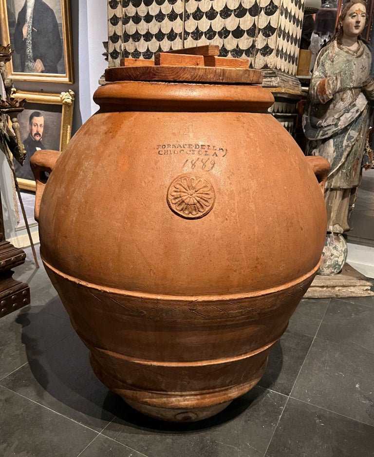 19th Pair of Tuscan Terracotta Jars For Sale at 1stDibs