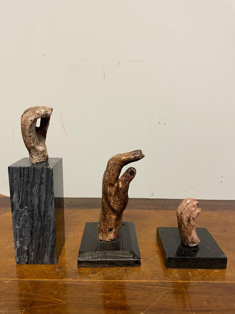 19th Spanish Colonial Santos Hands, Set of Three, Mounted For Sale at ...