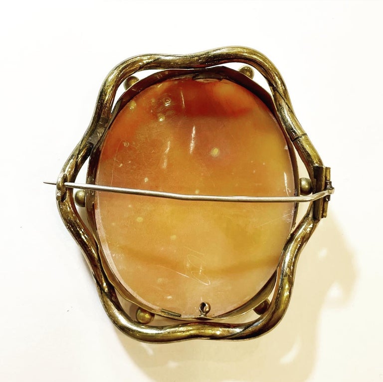 19th Victorian Mythology Motif Cameo 9K Yellow Gold Shell Intaglio ...