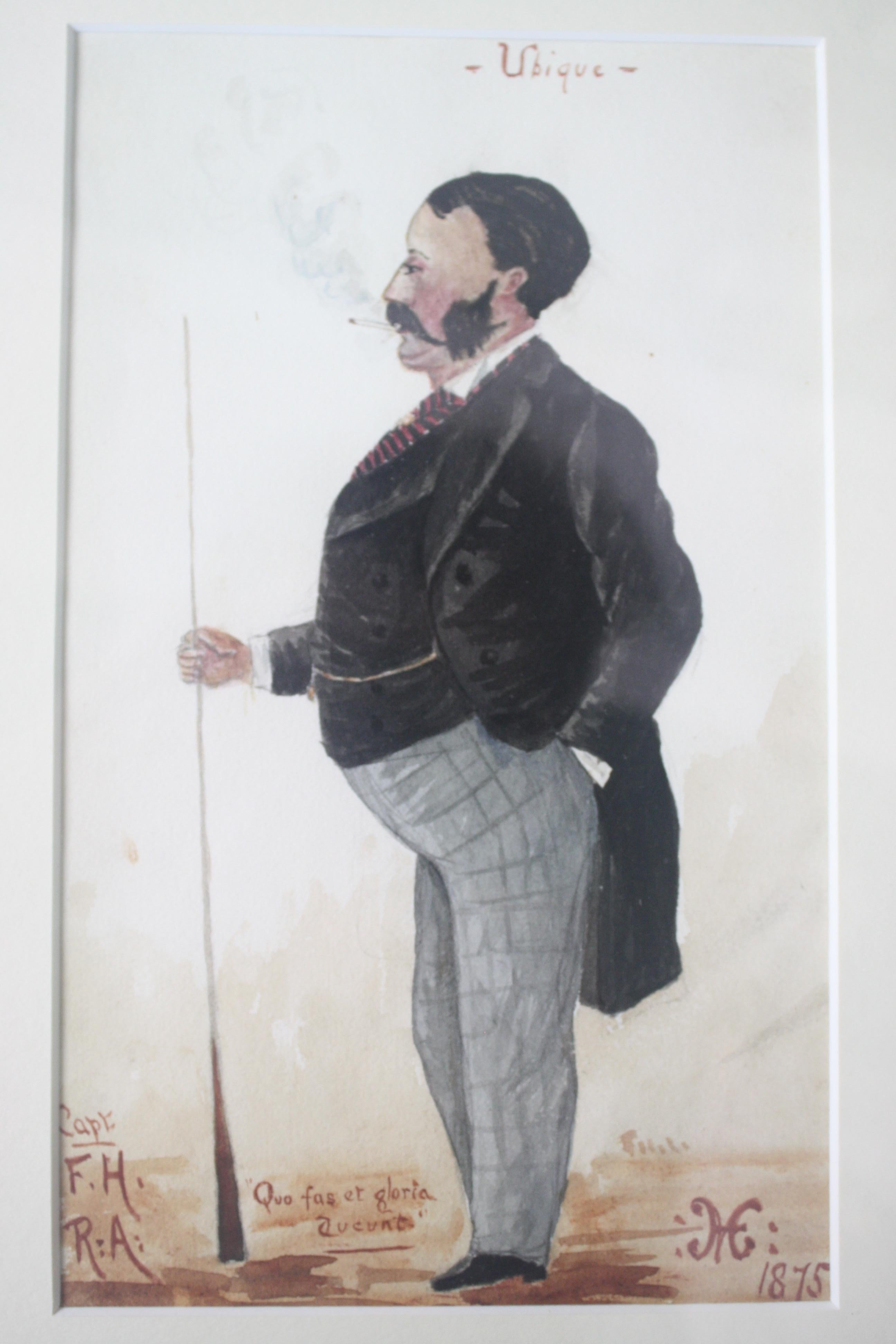 19th Century 24 Watercolor and Gouache Portraits of Gentry, Dancers ...