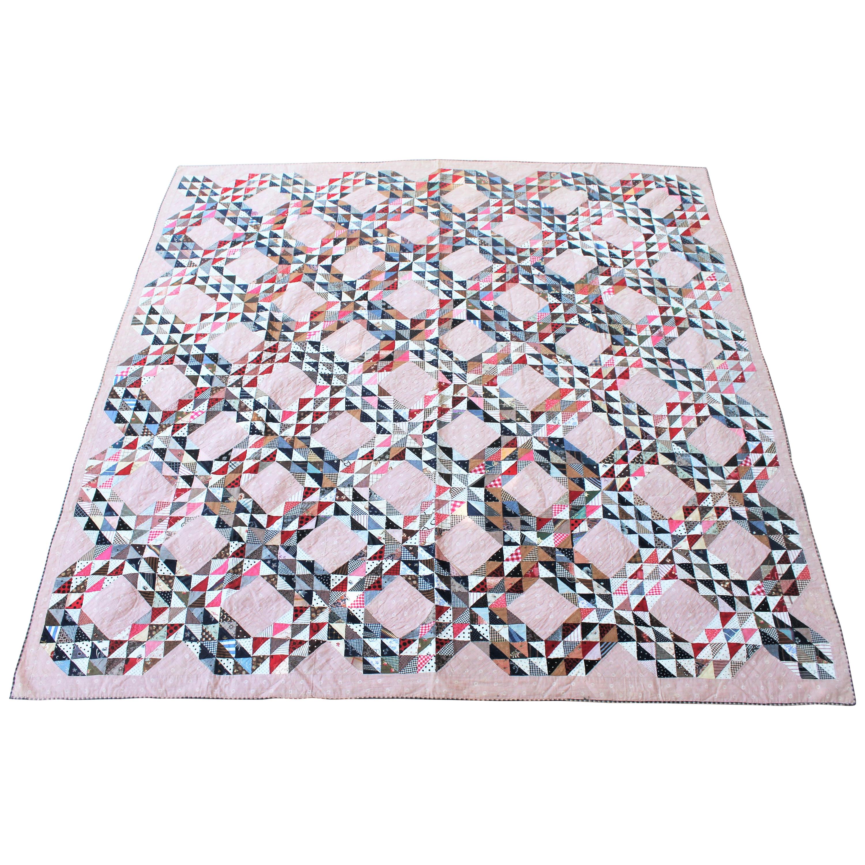 Antique Quilt / 19th Century Ocean Waves Quilt from Pennsylvania at 1stDibs