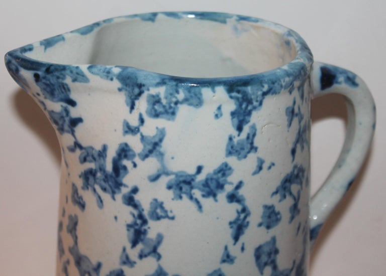 19thc Broken Smoke Ring Pattern Sponge Pitcher For Sale at 1stDibs