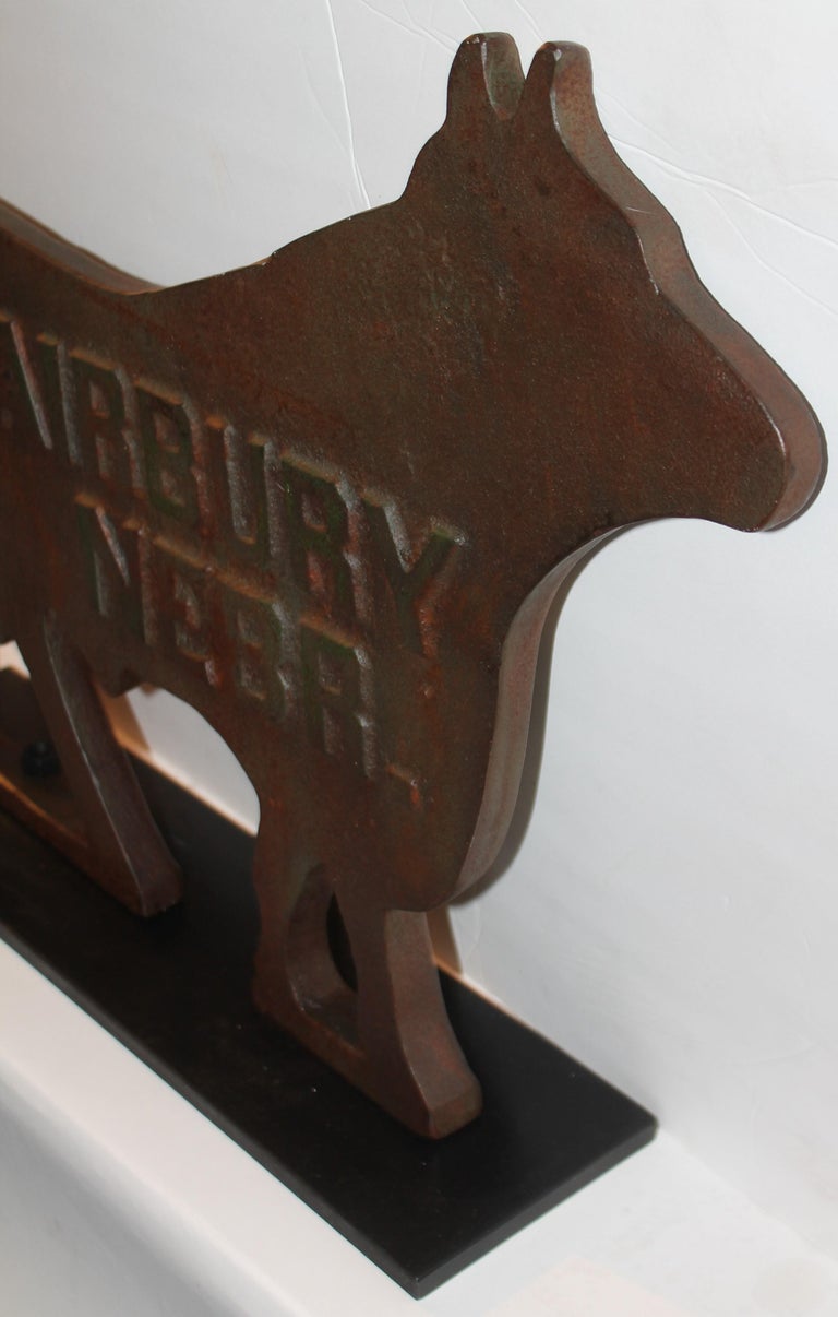 19thc Cast iron Bull Windmill Weight W/Custom Made Cast Iron Base For ...