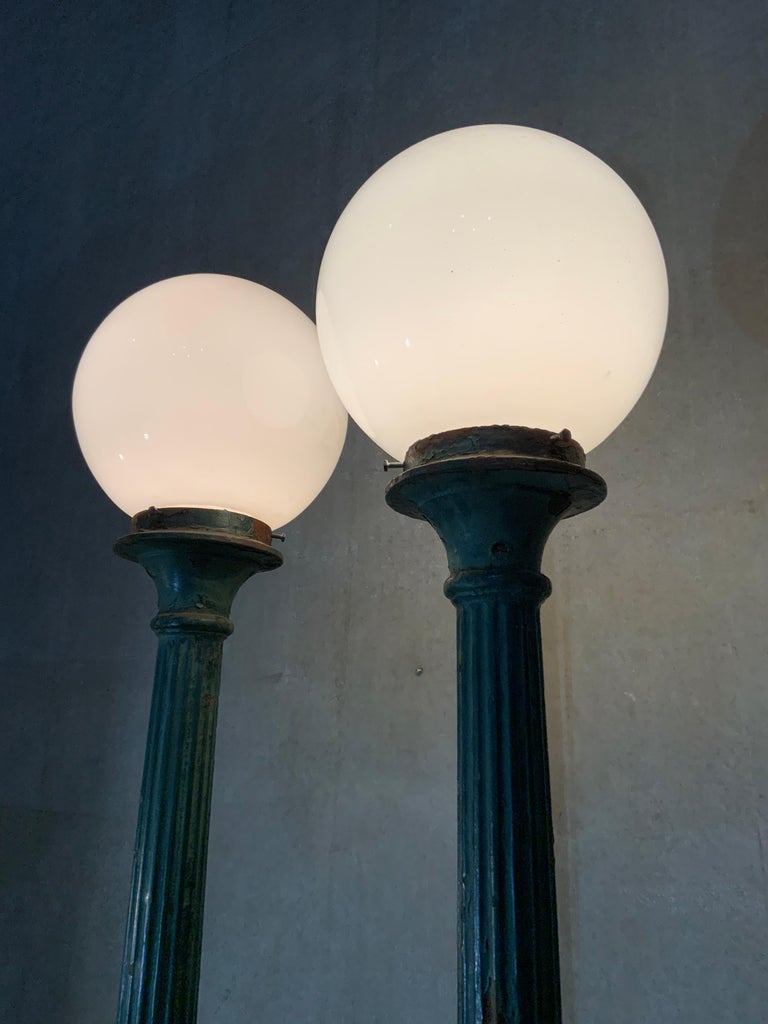 19th C Cast Iron Fluted Street Lamps Posts at 1stDibs