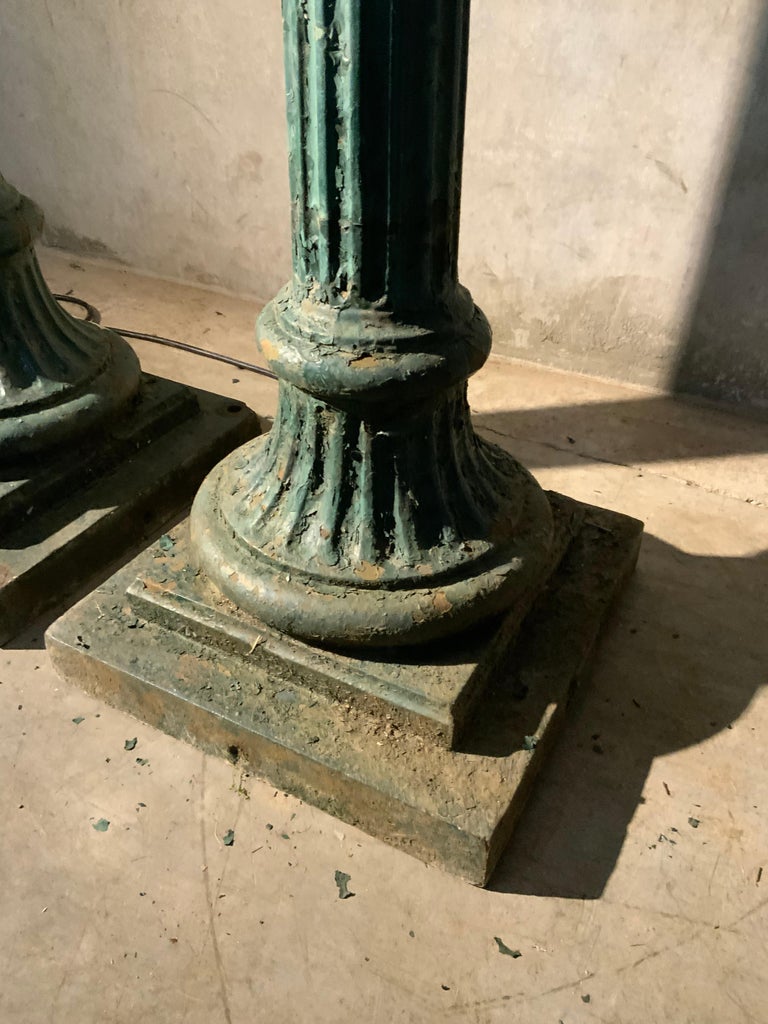 19th C Cast Iron Fluted Street Lamps Posts at 1stDibs