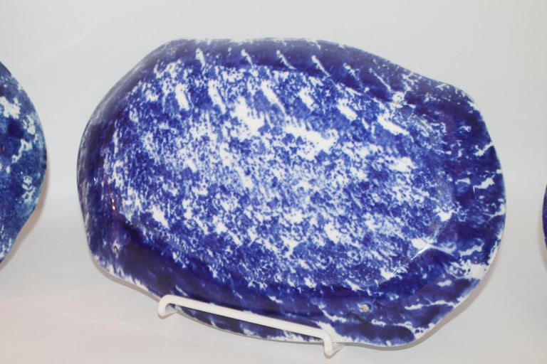 19th Century Collection of Four Design Sponge Ware Platters For Sale at ...