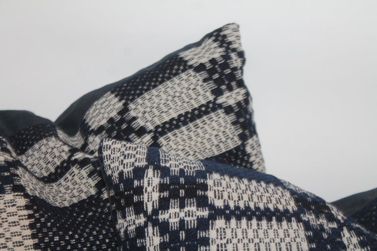 19th Century Collection of Indigo Coverlet Pillows, 4 For Sale at ...