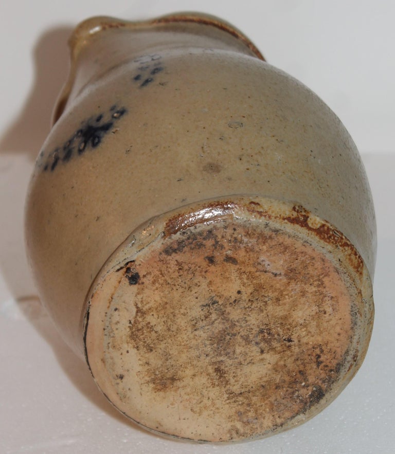19th C Decorated Stone Ware Pitcher For Sale at 1stDibs