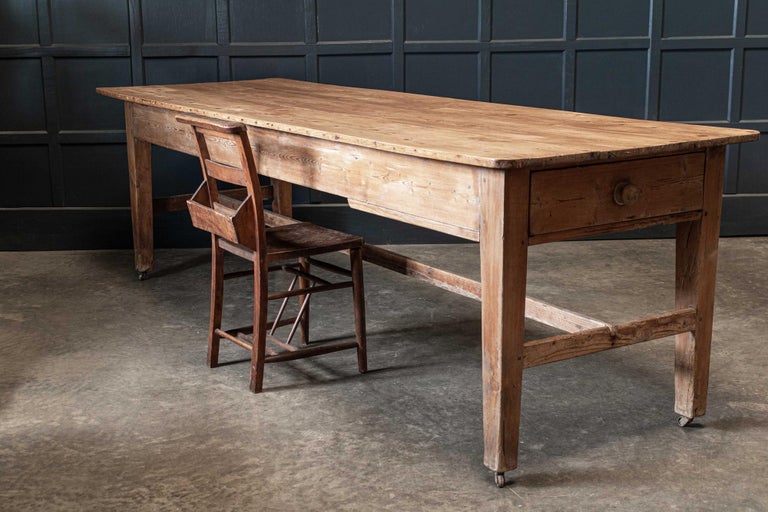 19thC English Country House Pine Farmhouse/Prep Table For Sale at 1stDibs