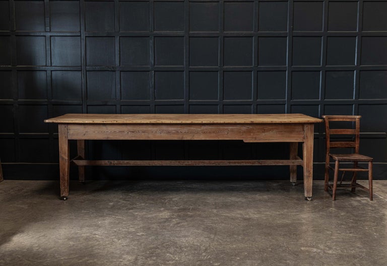 19thC English Country House Pine Farmhouse/Prep Table For Sale at ...