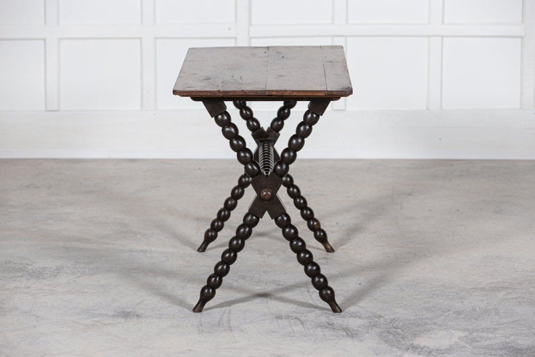 19thC English Ebonised Bobbin Table / Desk For Sale at 1stDibs
