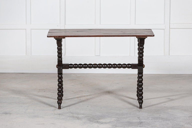 19thC English Ebonised Bobbin Table / Desk For Sale at 1stDibs