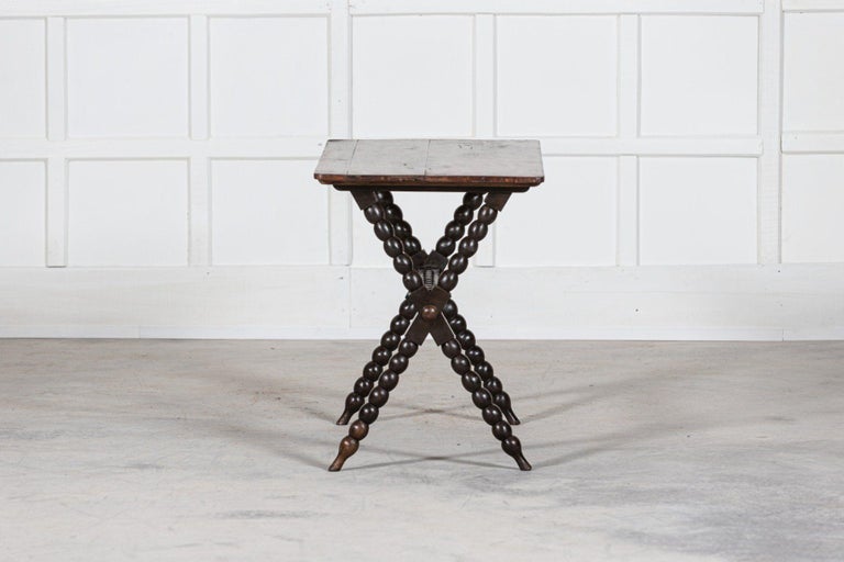 19thC English Ebonised Bobbin Table / Desk For Sale at 1stDibs