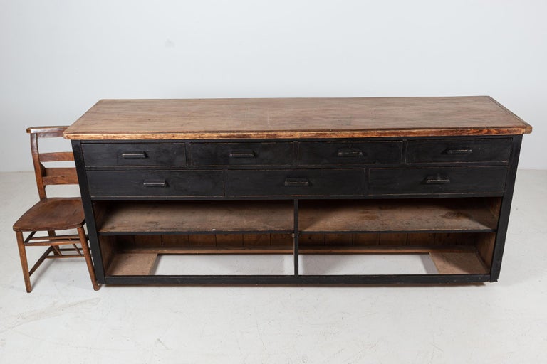 19thC English Ebonised Double Sided Mahogany Shop Counter at 1stDibs