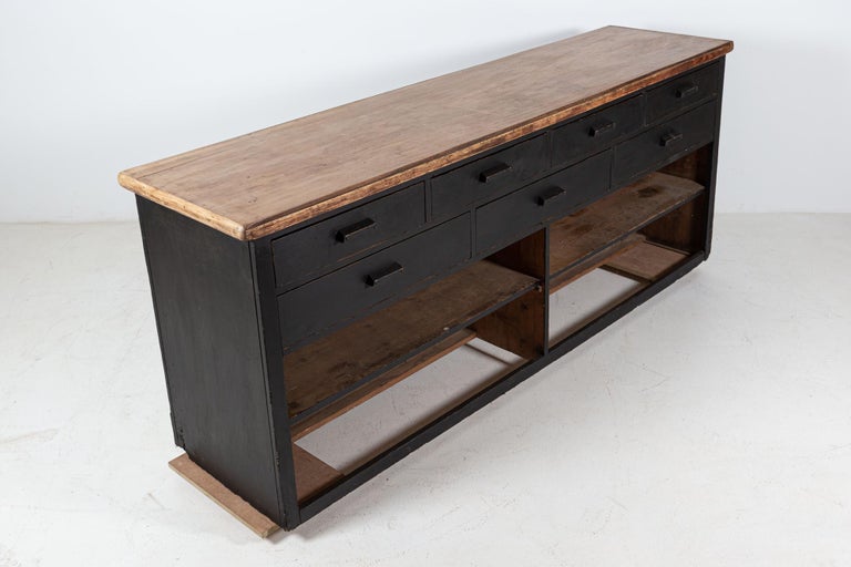 19thC English Ebonised Double Sided Mahogany Shop Counter at 1stDibs