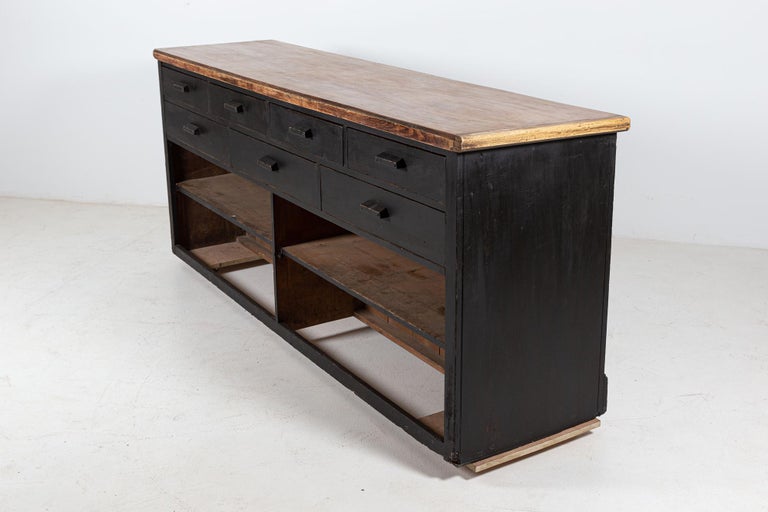 19thC English Ebonised Double Sided Mahogany Shop Counter at 1stDibs