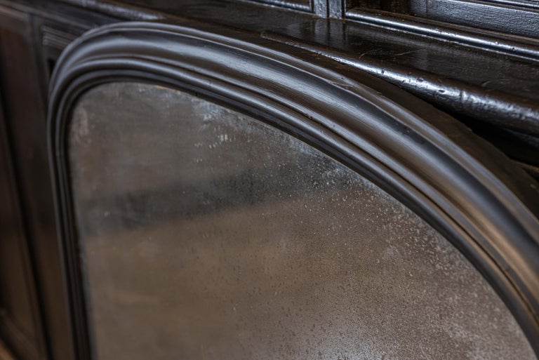 19th Century English Ebonized Foxed Overmantle Mirror at 1stDibs