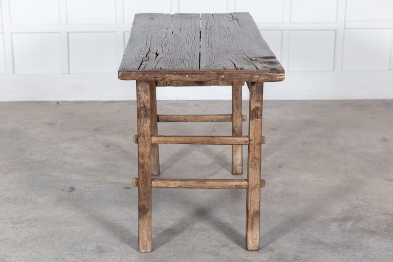19th C English Elm Vernacular Work Table For Sale at 1stDibs