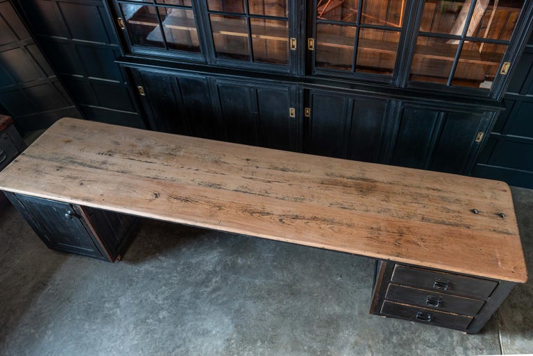 19th Century English Large Double Sided Bakers Table Kitchen Island at ...